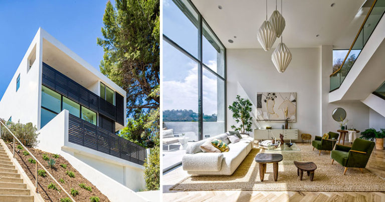 High Ceilings And Double Height Windows Keep This L.A. House Bright And ...