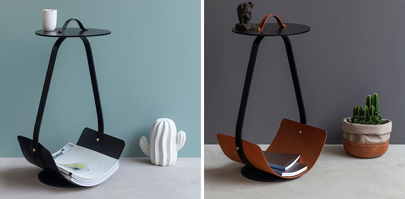 The Zin Minimalist Side Table Also Doubles As Magazine Storage