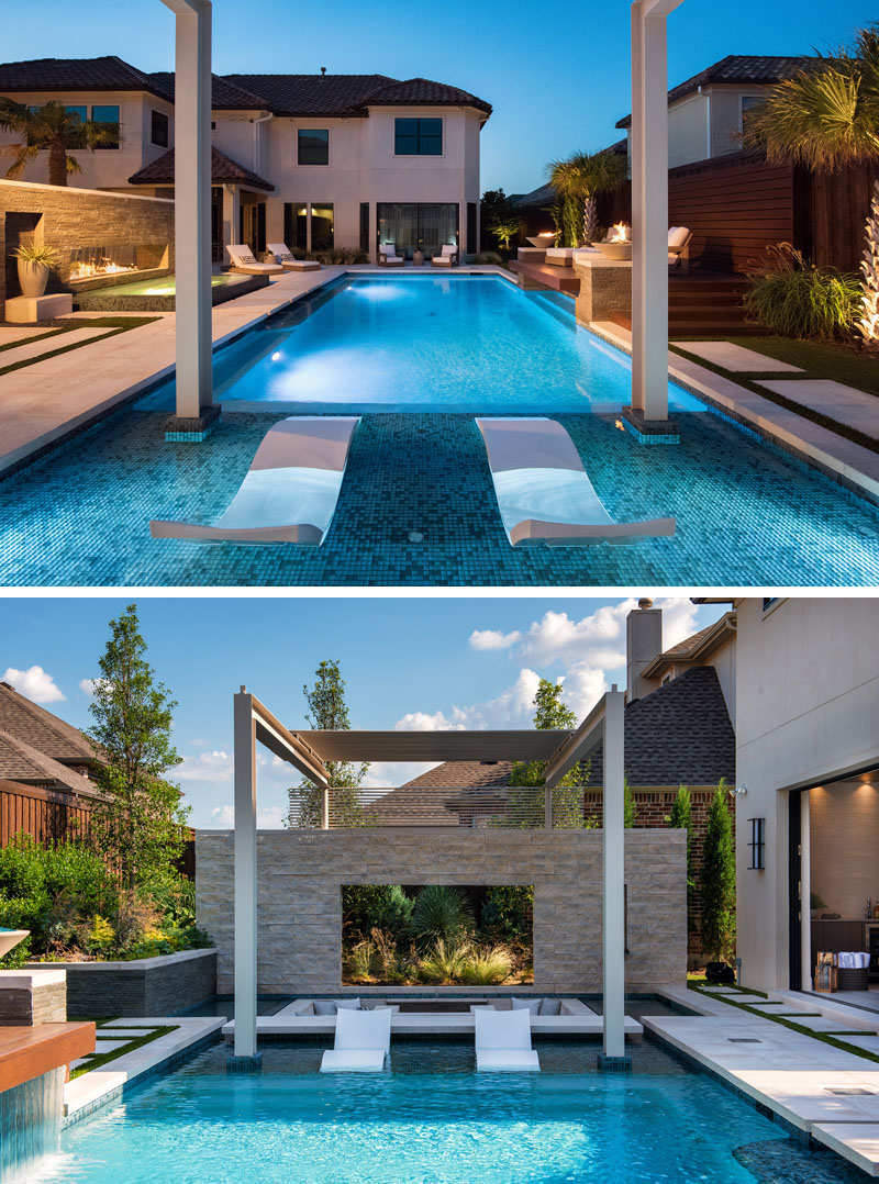 A Sunken Lounge, A Cantilevered Deck, And A Spa With A Fireplace Help ...