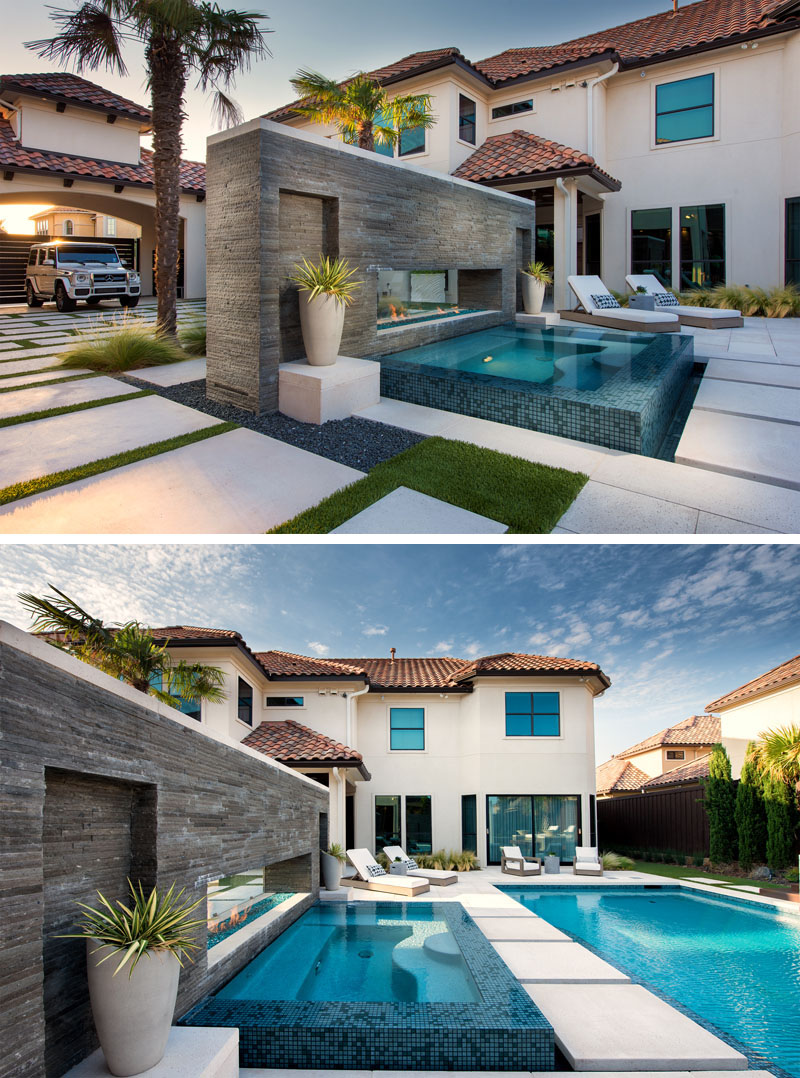 A Sunken Lounge, A Cantilevered Deck, And A Spa With A Fireplace Help ...