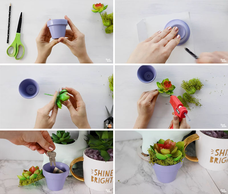 Storage Ideas - Create Hidden Storage Within A Flower Pot