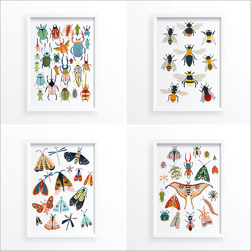 Wall Art Idea - Modern Bug Art Prints By Amber Davenport