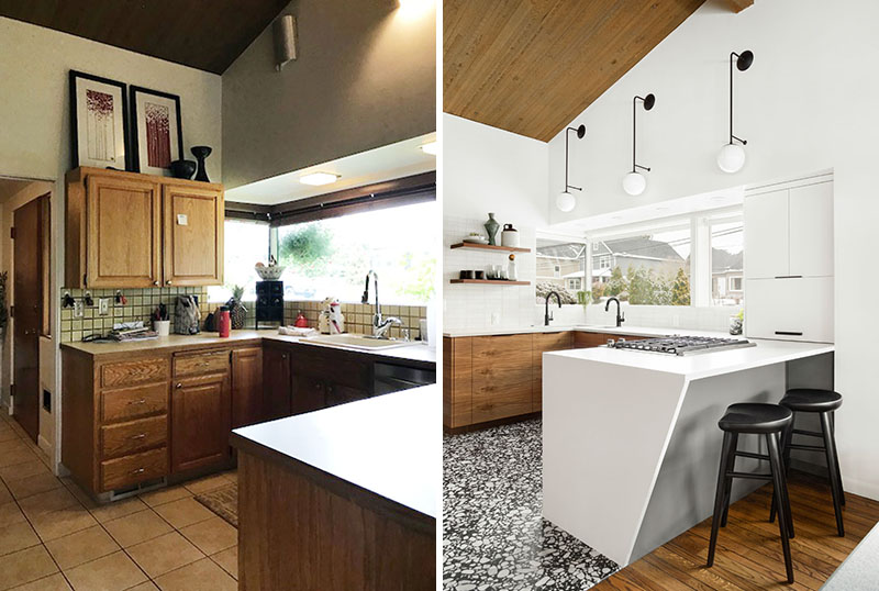Before And After - Kitchen Remodel Goes From Dark And Dated To Bright ...