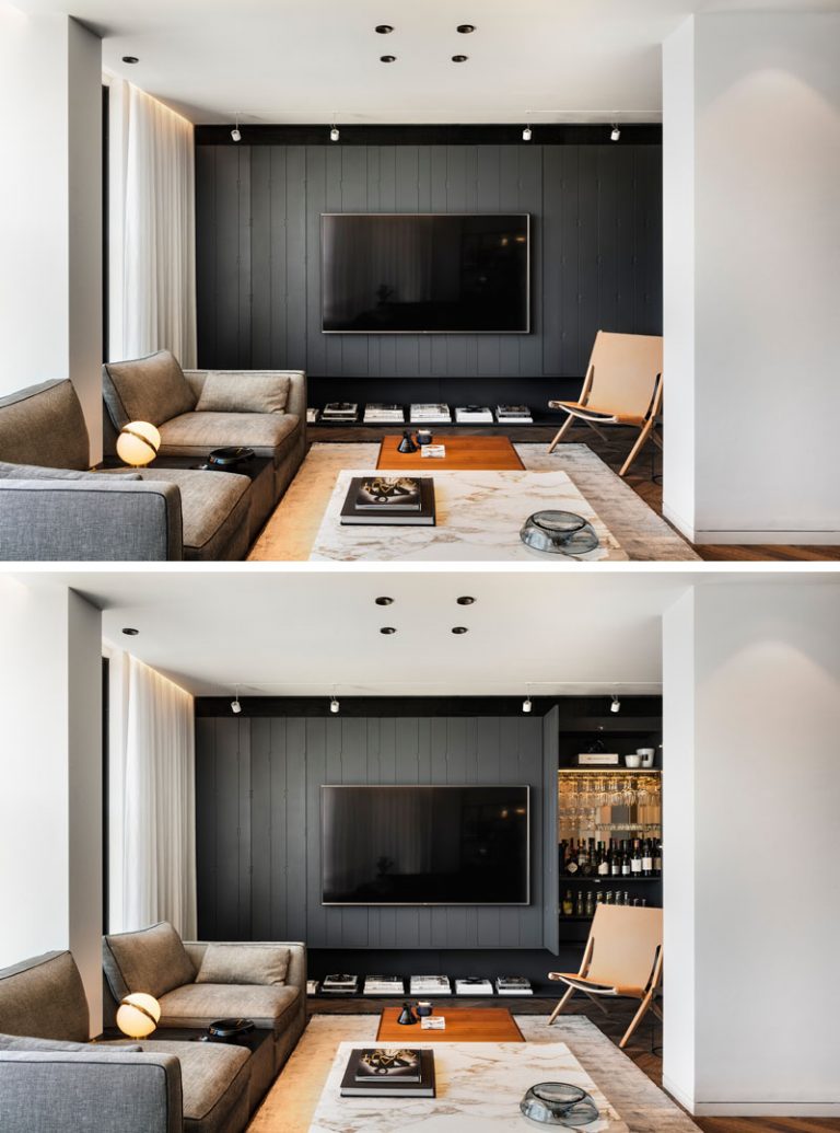 Metallic And Black Accents Help Give This Apartment A Glamorous Interior
