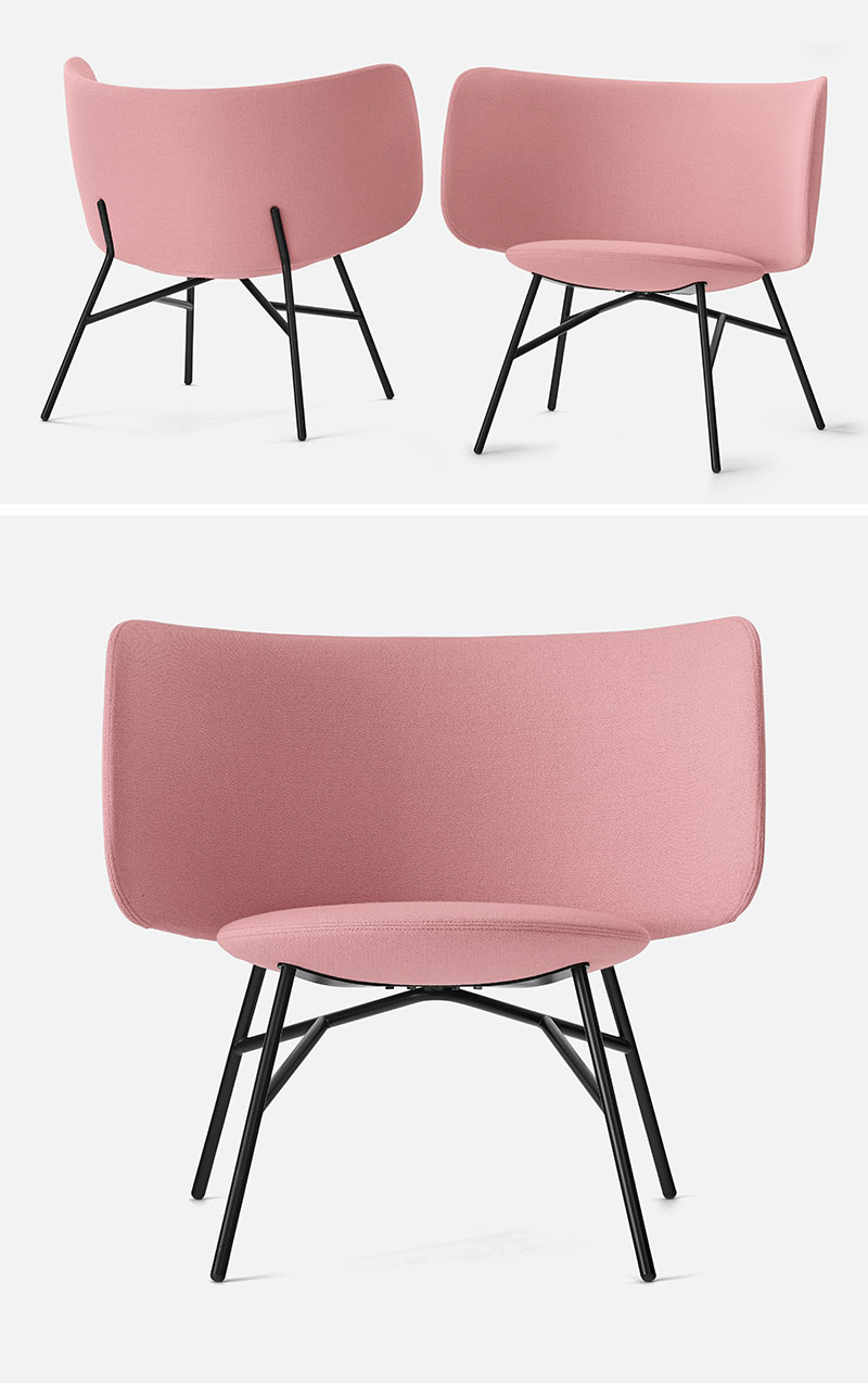 The Stella Lounge Chair Has A Curved Backrest That Creates A Cheerful Shape