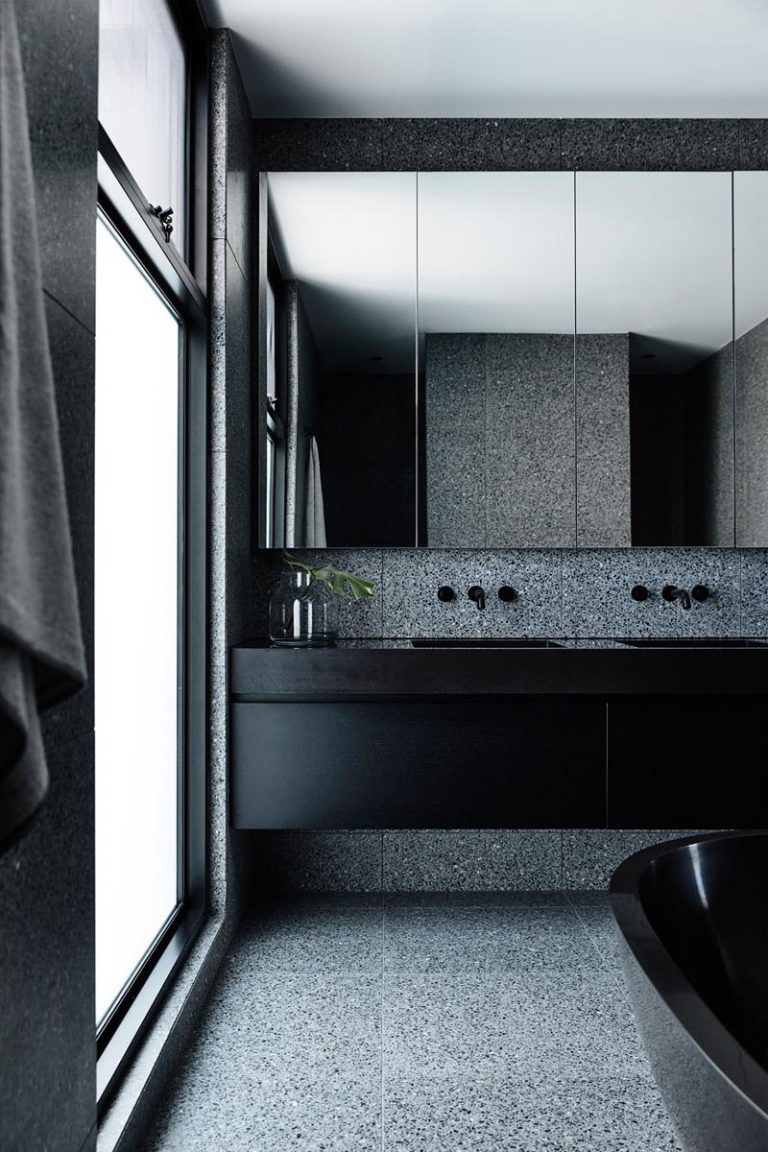 This Interior Design Makes A Strong Commitment To A Black And Gray ...