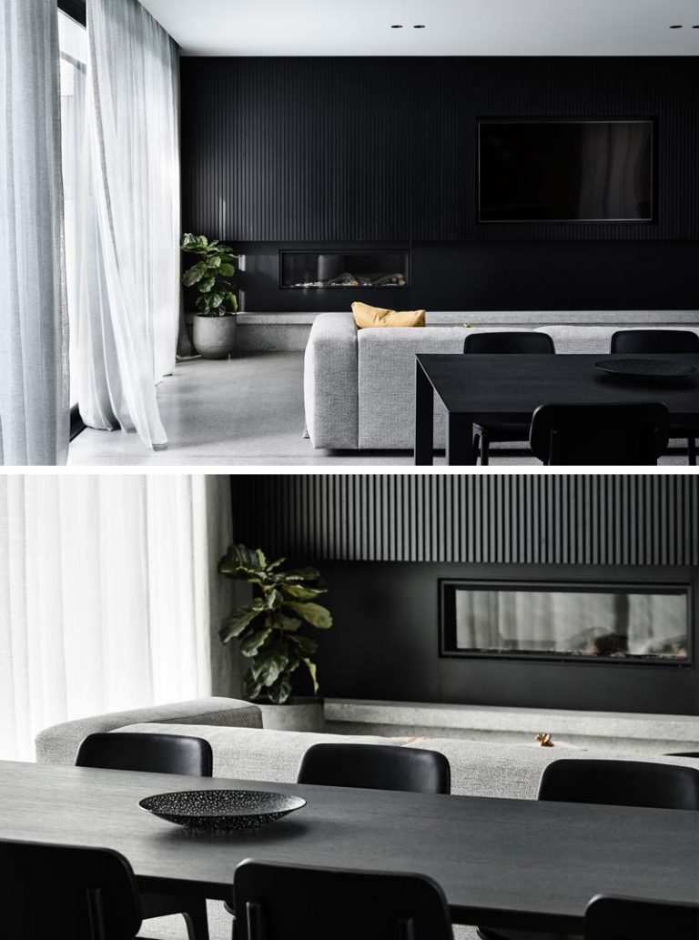This Interior Design Makes A Strong Commitment To A Black And Gray ...