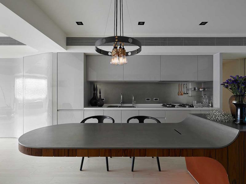 Kitchen Island Idea - A Multi-Height Island With Cantilevered Table And ...