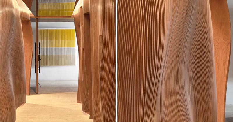 A Wavy Sculptural Hallway Greets Guests As They Arrive At This Apartment