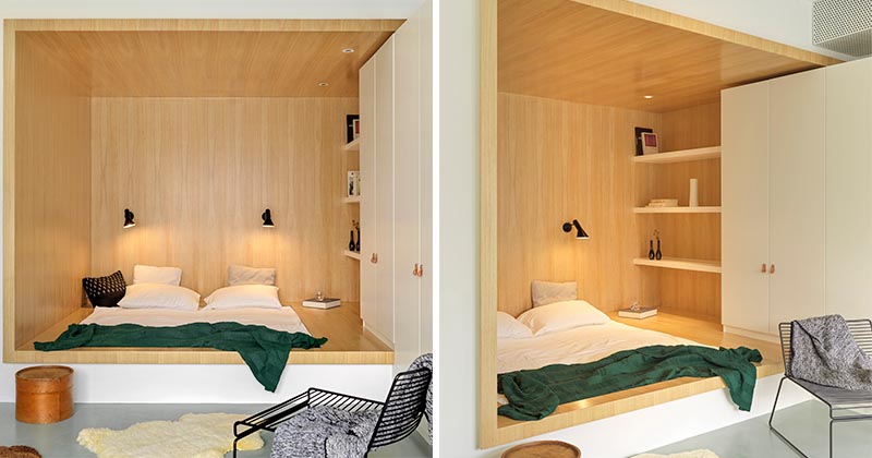 Bedroom Design Idea - Create A Built-In Bed Within A Wood-Lined Niche