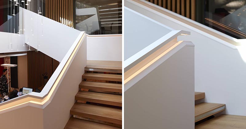A Handrail With Hidden Lighting Is A Bright Idea For These Stairs