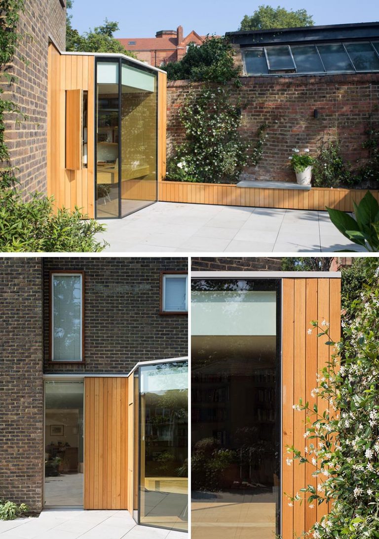 A Home Office Was Created By Adding A Small Extension To This House In ...