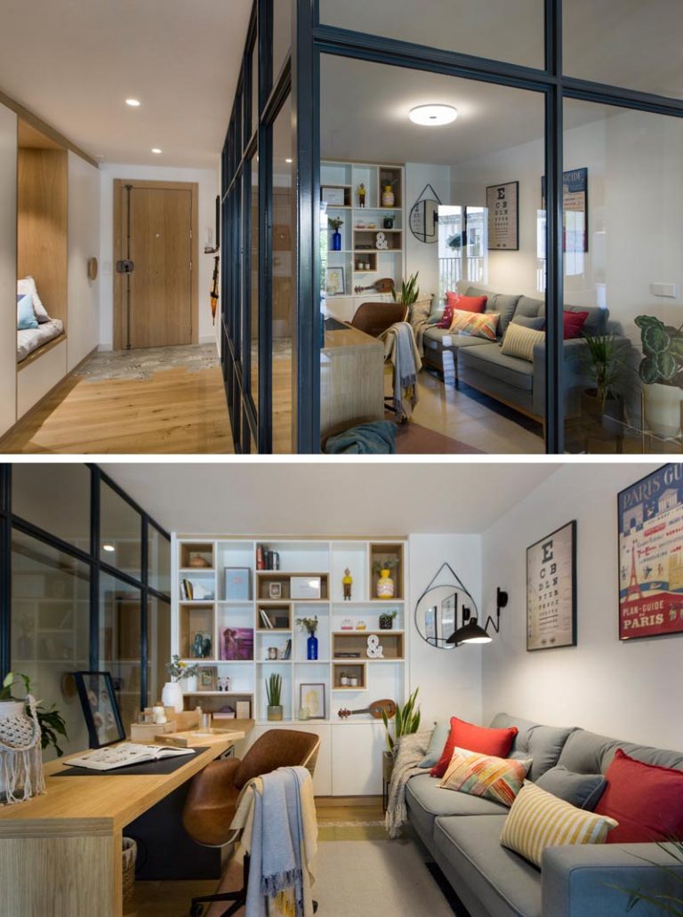 A Glass-Enclosed Home Office Allows Light And Views To Pass Through