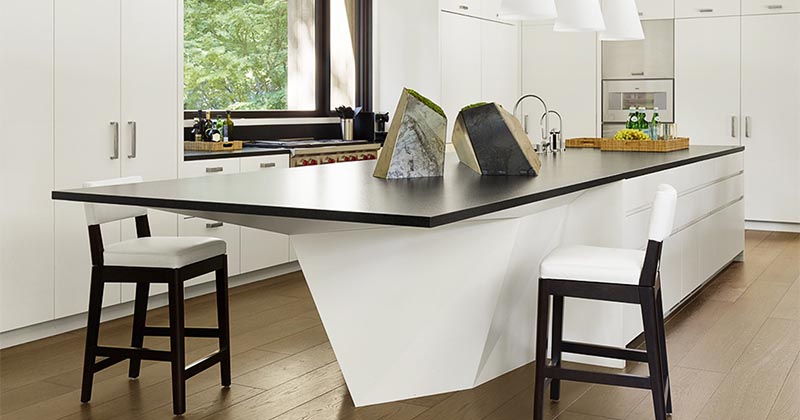 Kitchen Island Idea - A Geometric Island Base With A Matching Dining ...