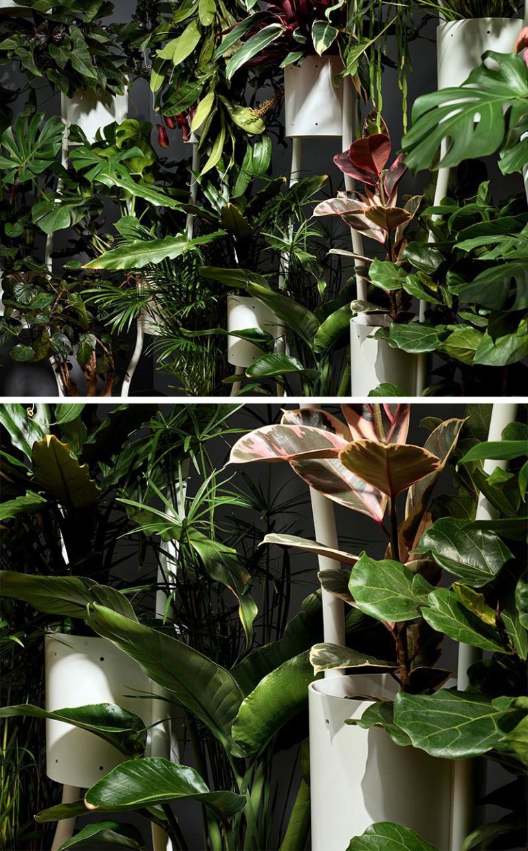A Room Divider That Incorporates Plants Into Its Design