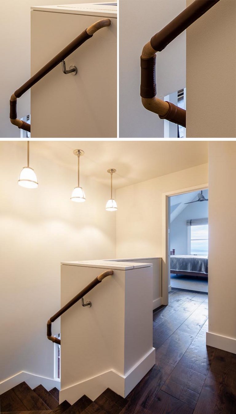 A Leather-Wrapped Handrail Provides Extra Grip When Using These Stairs