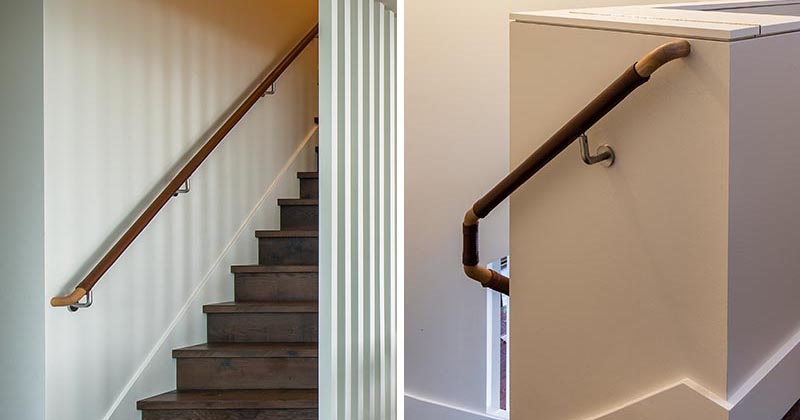 A Leather-Wrapped Handrail Provides Extra Grip When Using These Stairs