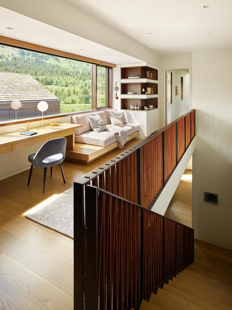 A Stair Railing Made From Steel And Leather Gives A Modern Industrial ...