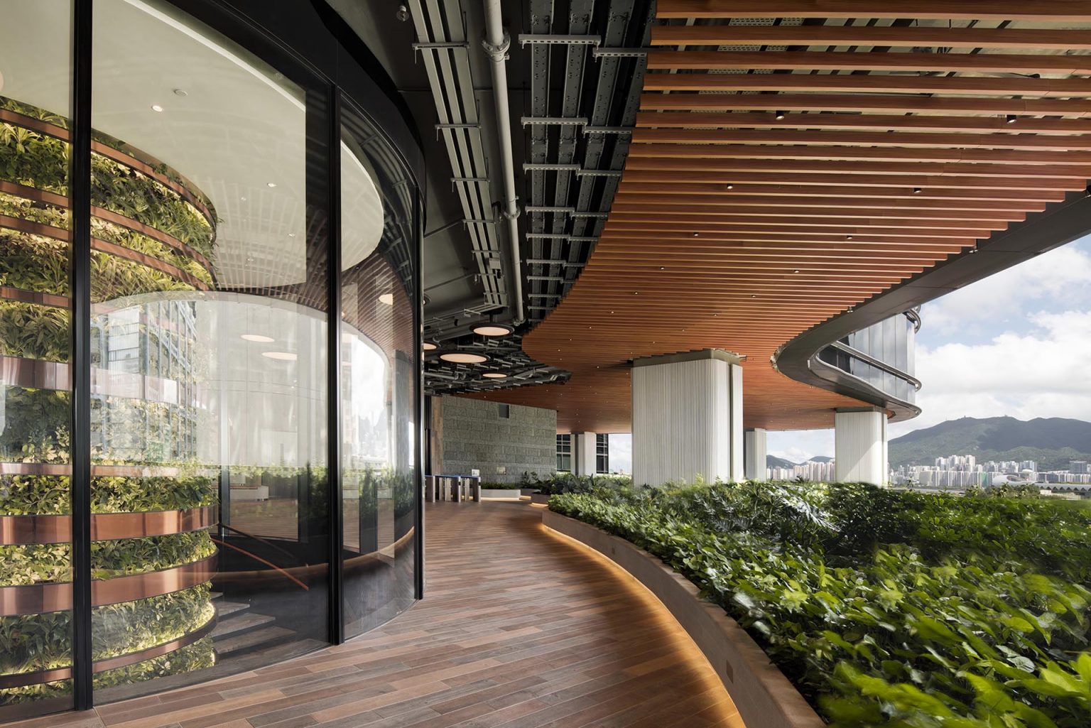 Columns Of Plants Create Vertical Gardens Inside This Building
