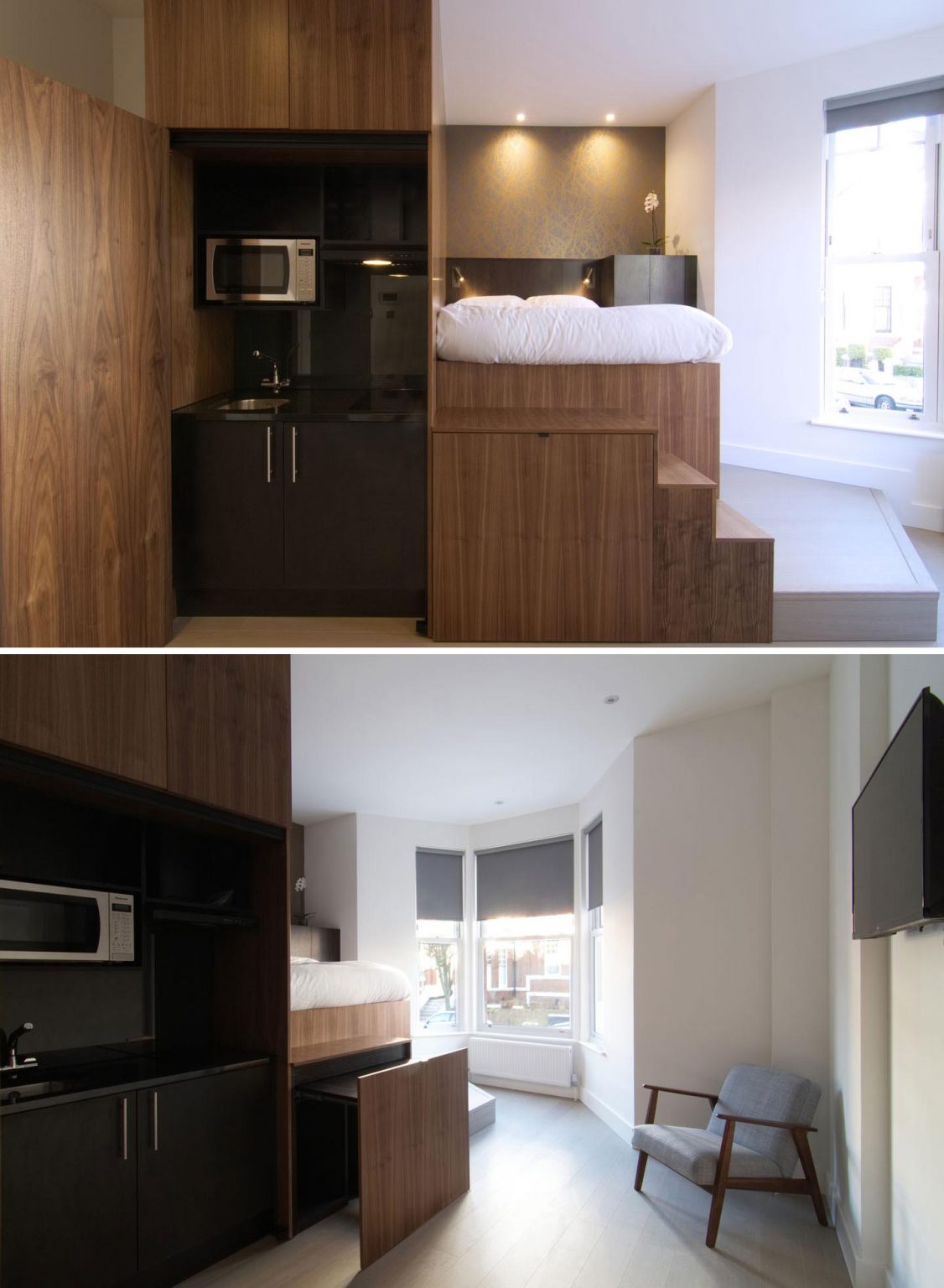 A Loft Bed Made Space For Extra Storage In This Small Apartment