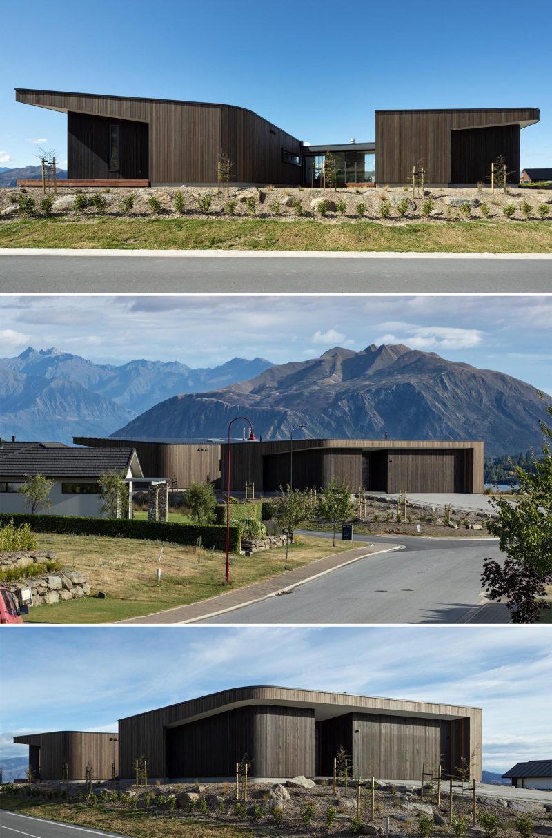 Dark Vertical Wood Siding On The Exterior Of This Modern House Gives It ...