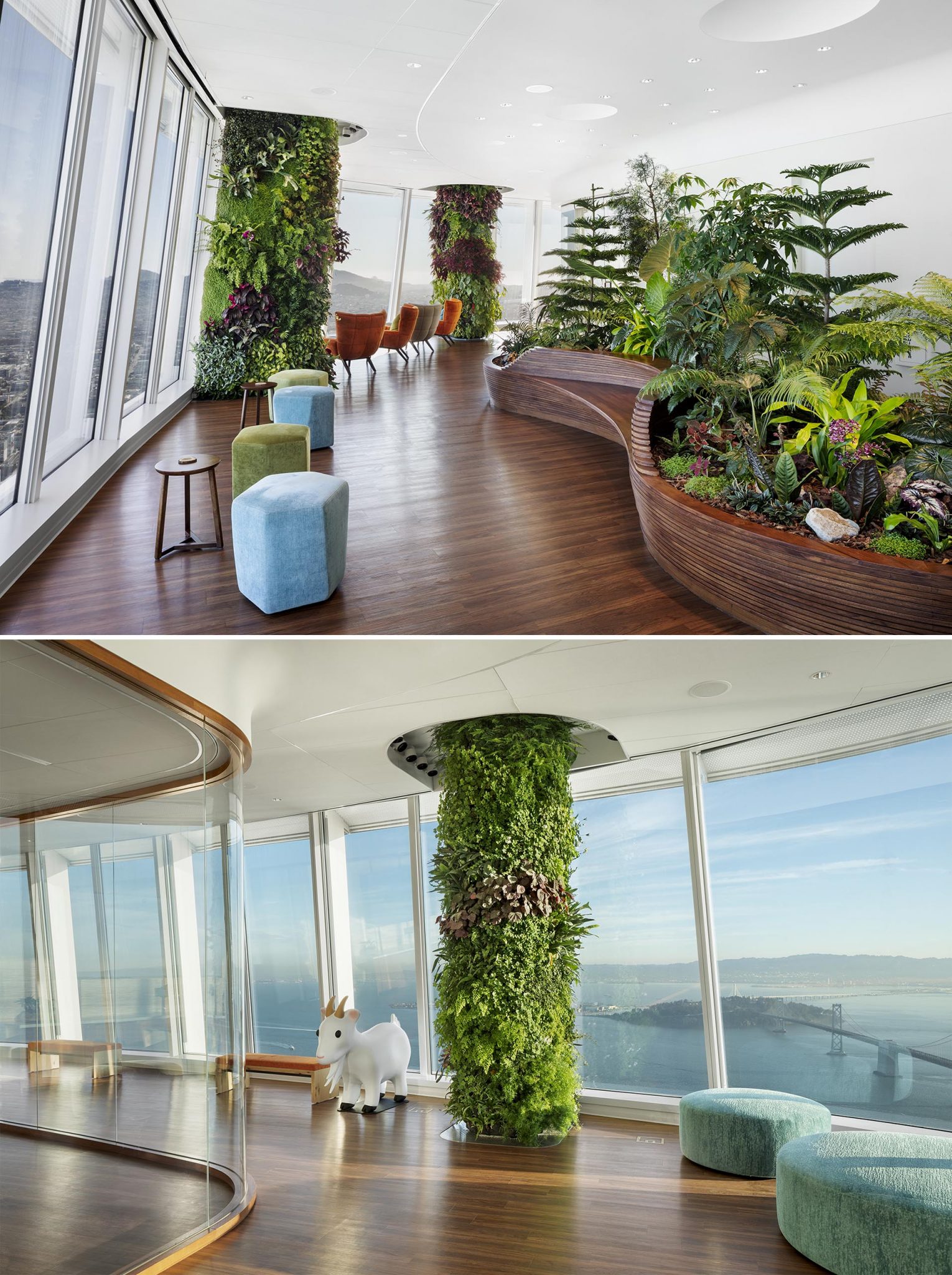 24 Columns Were Transformed Into Vertical Gardens Inside This Office