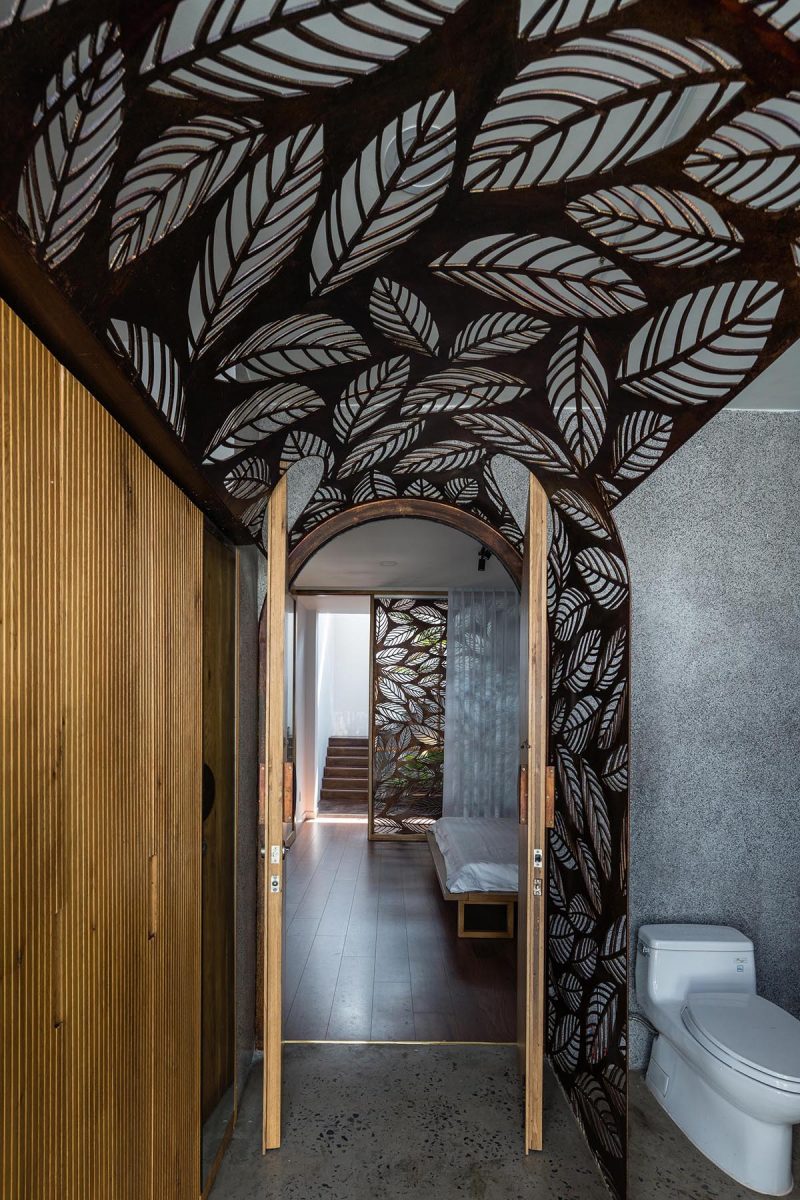 Metal Screens With A Leaf Motif Adorn Both The Interior And Exterior Of ...