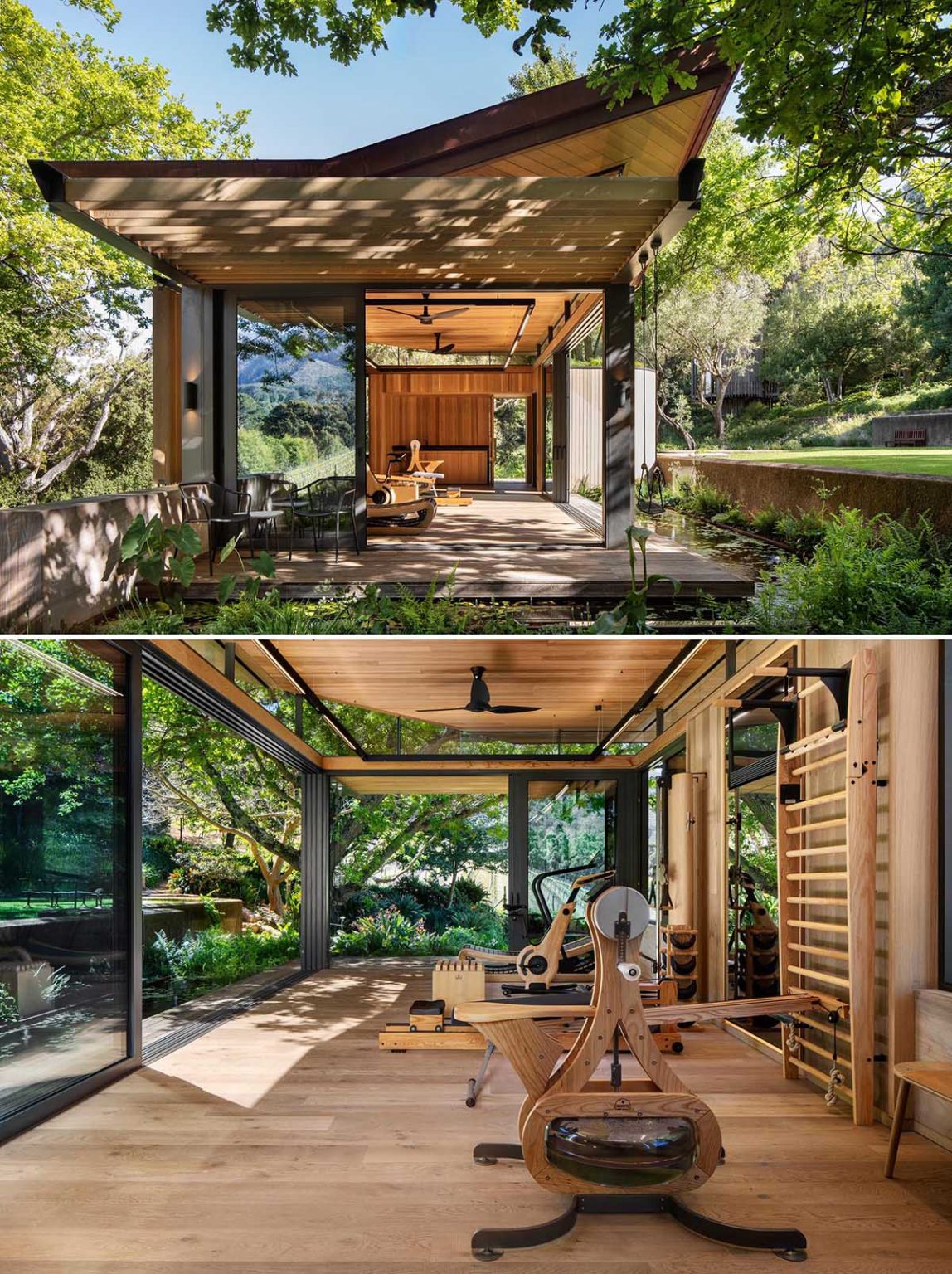 A Home Gym Was Built On Top Of The Guest House At This Rural Property
