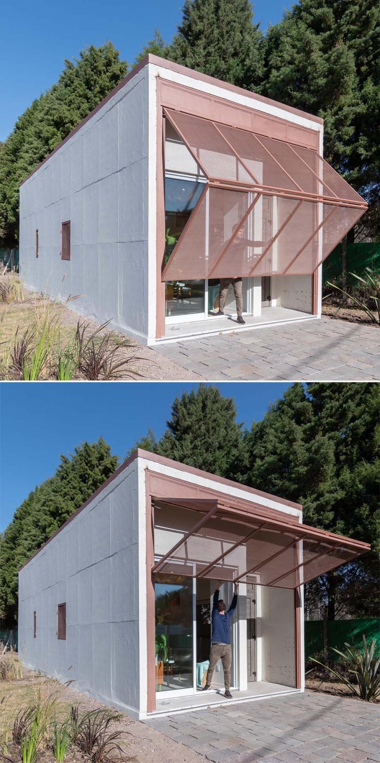 Security Screens Allow This Small House To Close Up And Stay Safe