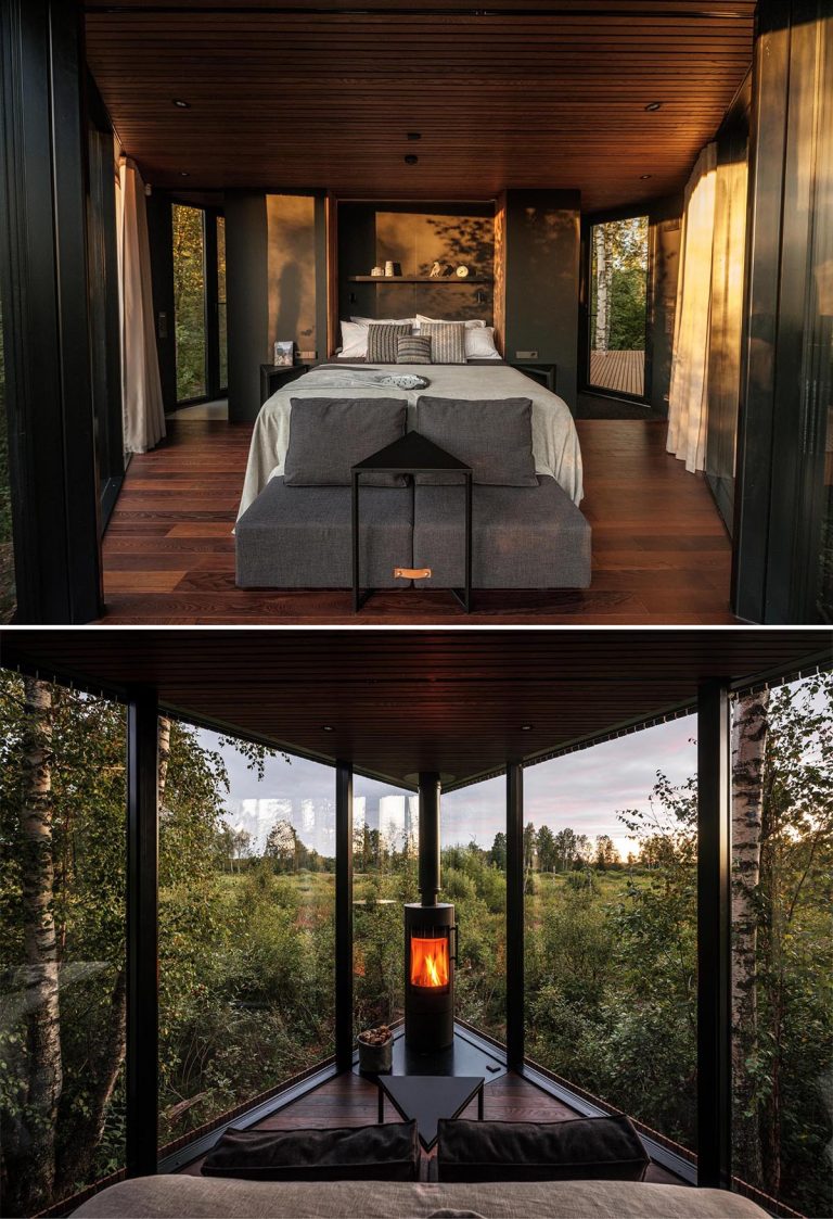 Walls Of Windows On This Cabin Allow For Views Of The Surrounding Forest
