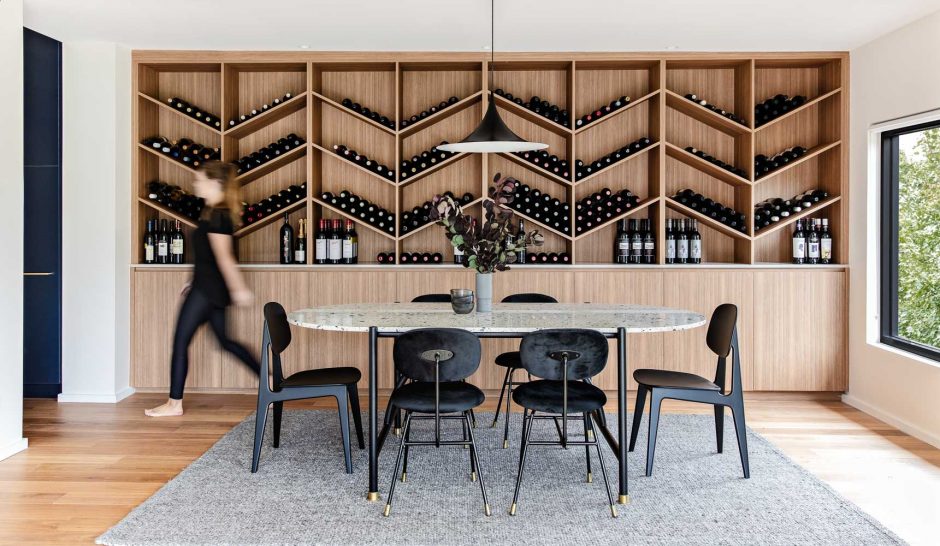 A Custom Designed Wine Storage Wall Is A Central Feature Inside This ...