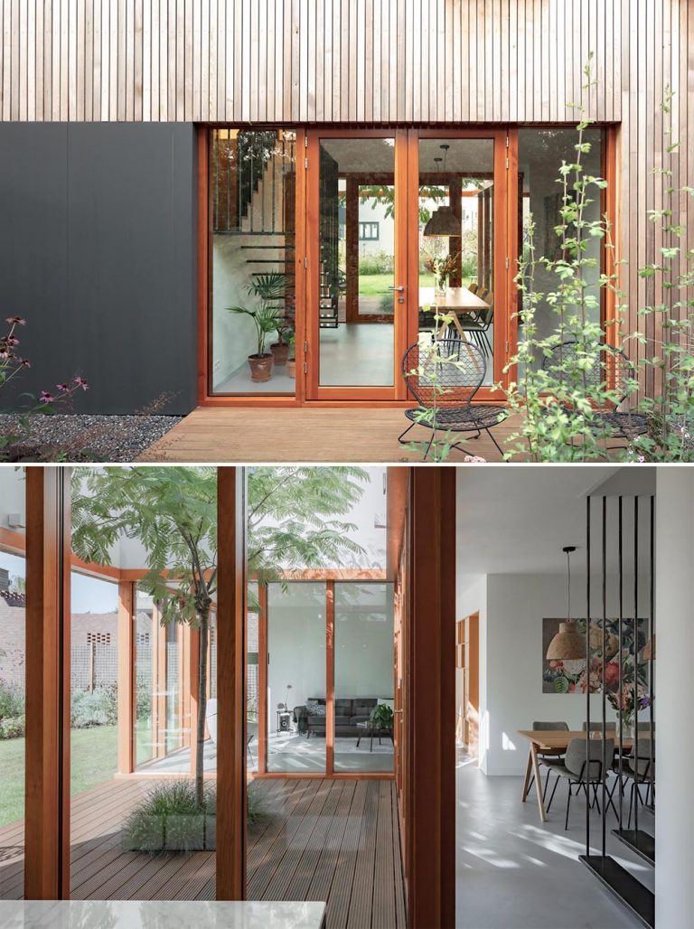 Glass Walls Wrap Around The Inner Courtyard Of This Home