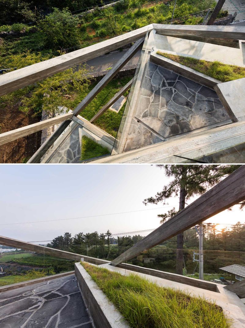 A Built-In Bookshelf Follows The Stairs Inside This Home