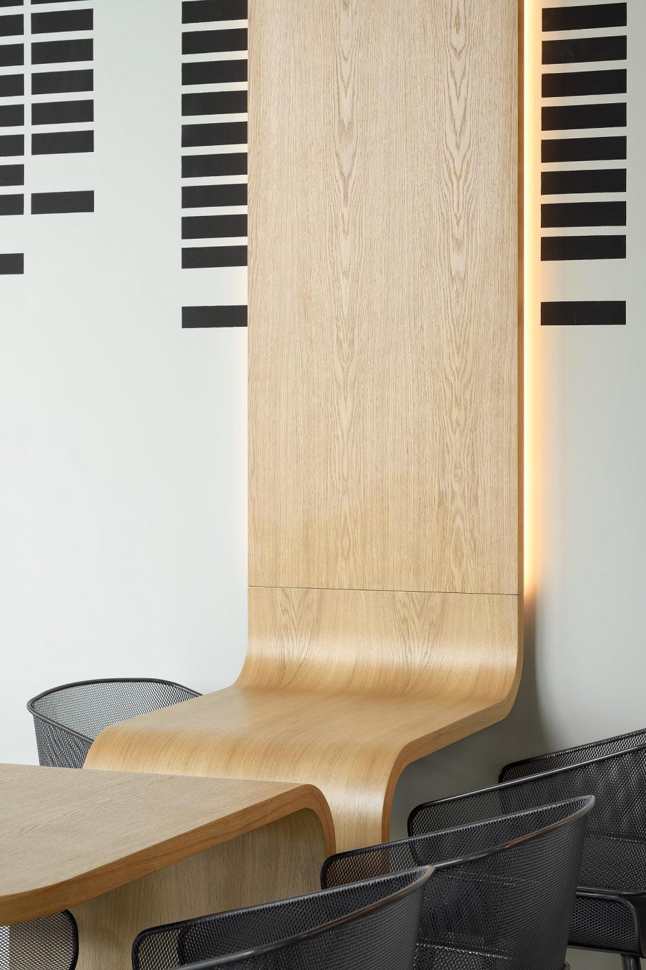 The Custom Designed Tables In This Cafe Are Like A Ribbon That Wraps ...