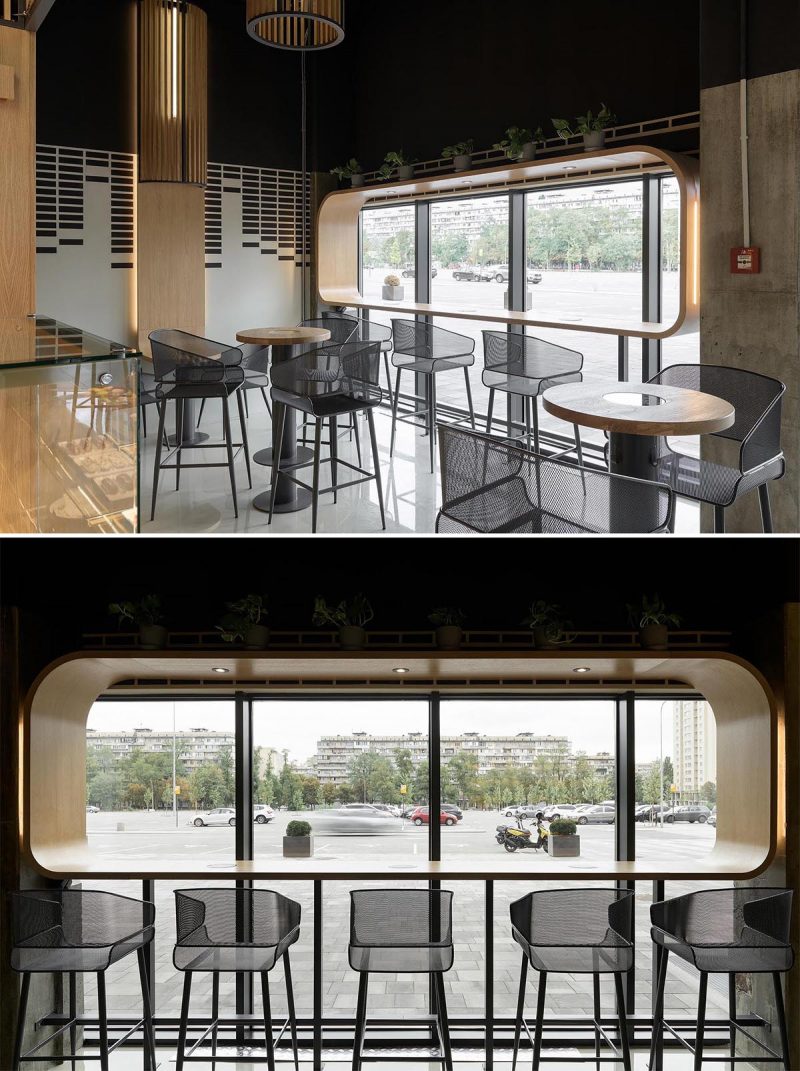 The Custom Designed Tables In This Cafe Are Like A Ribbon That Wraps ...