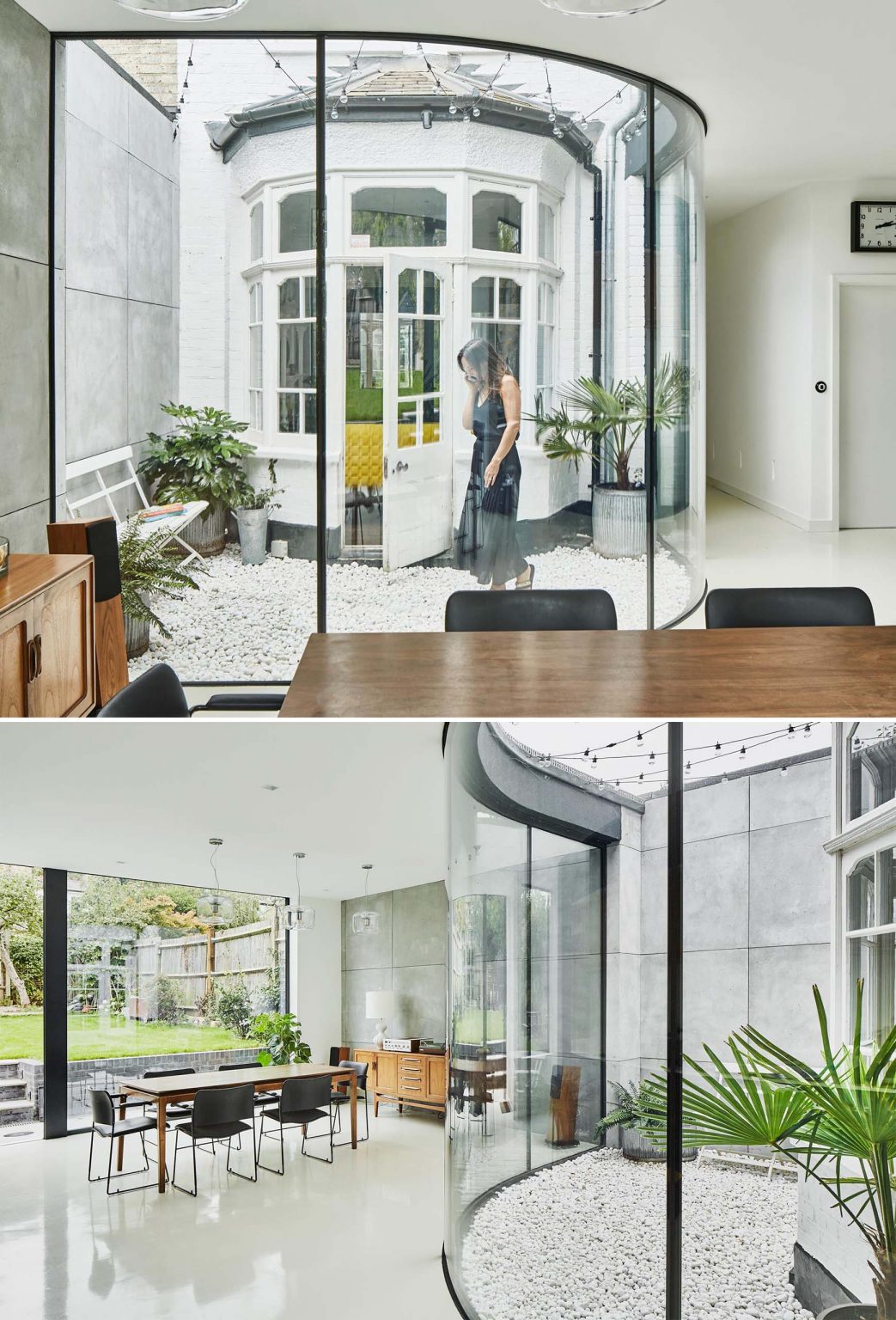 This Home Extension Wraps Around A Bay Window Creating A Small Courtyard