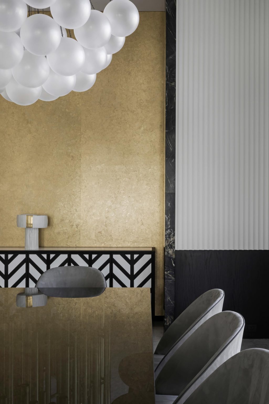 Matte Black Lined Archways Complement Other Black Accents Throughout ...