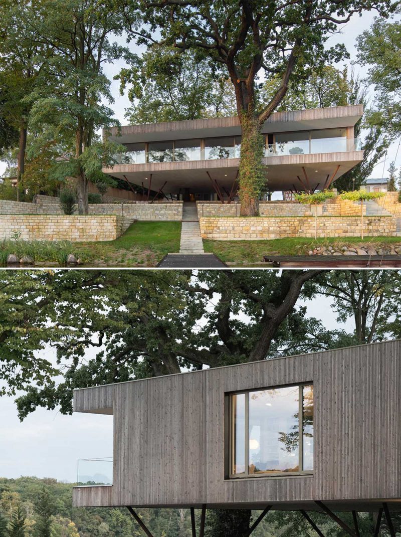 This Waterfront House Was Built On 40 Steel Posts To Respect The River ...