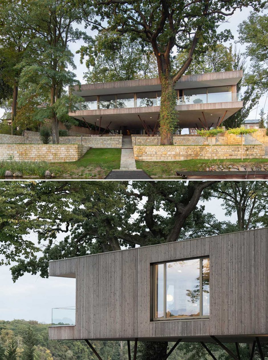 This Waterfront House Was Built On 40 Steel Posts To Respect The River ...