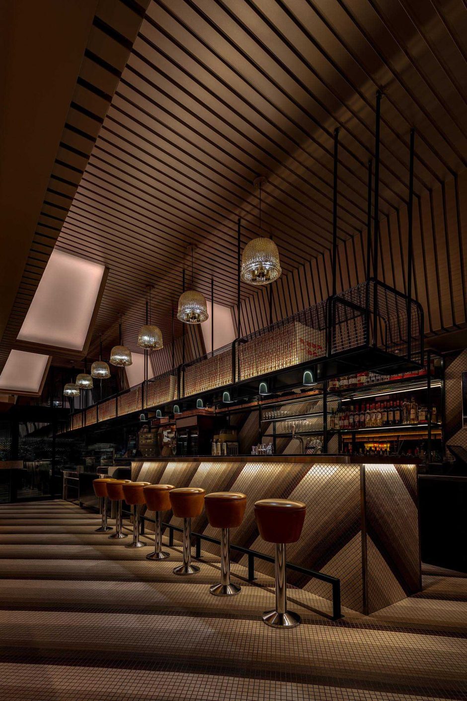 The Diagonal Tile Pattern Found Throughout This Restaurant Is A ...