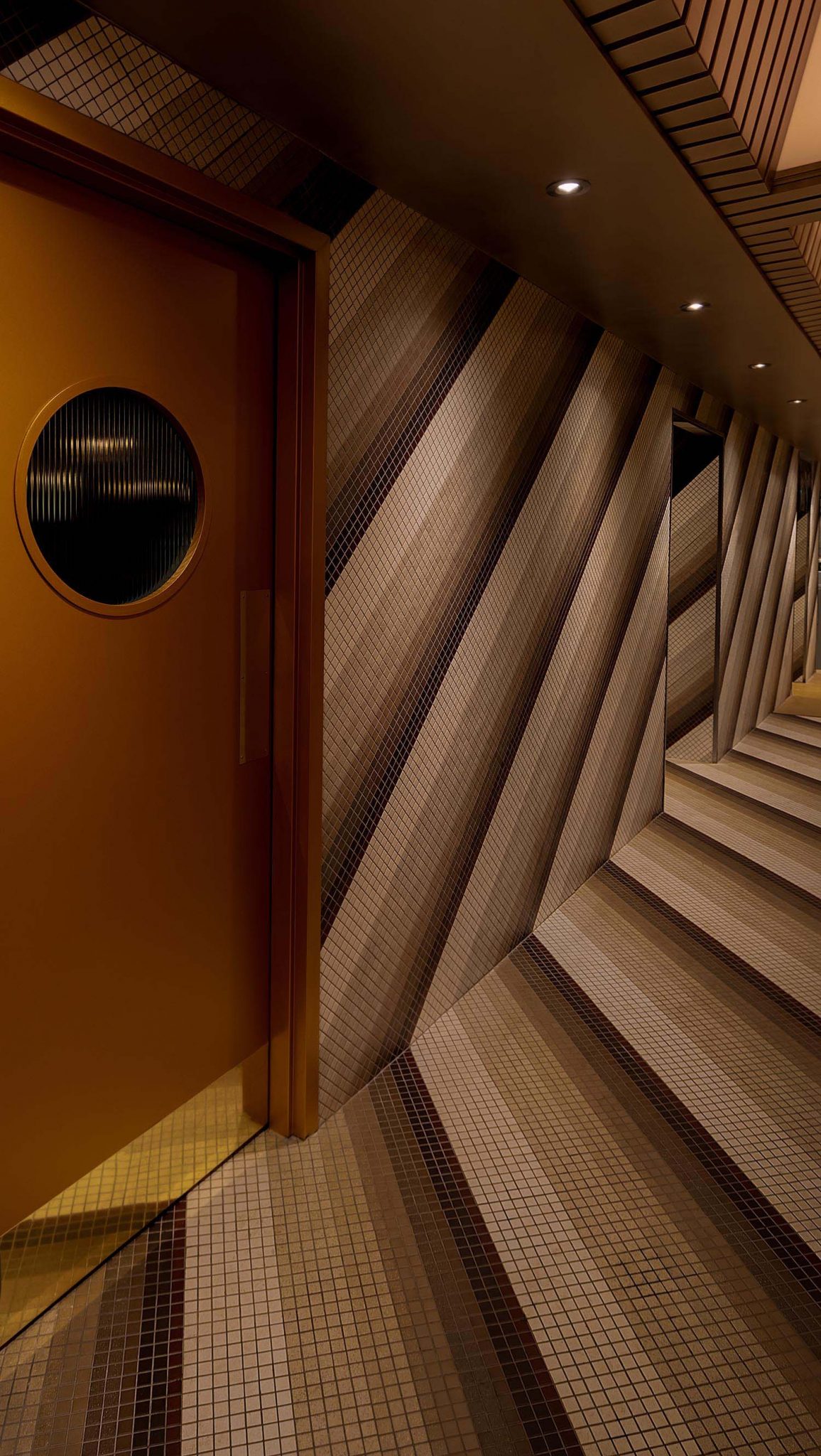 The Diagonal Tile Pattern Found Throughout This Restaurant Is A ...