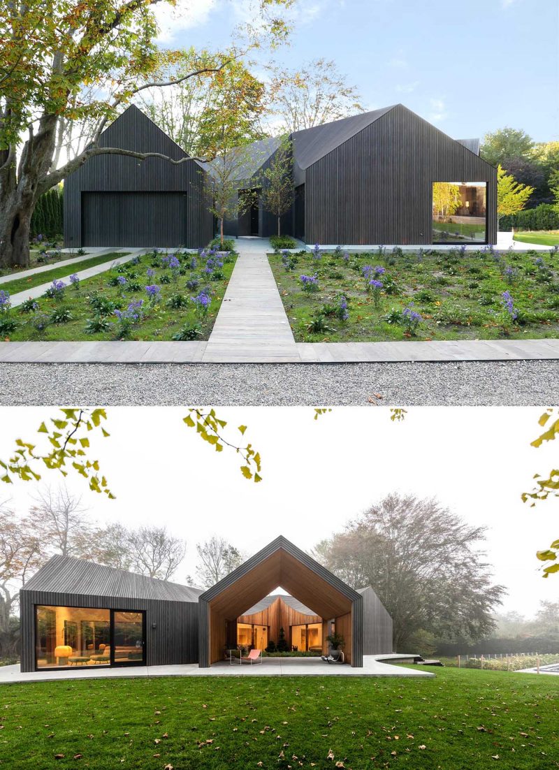 Deep Gray Slatted Accoya Wood Siding Covers The Exterior Of This Modern ...