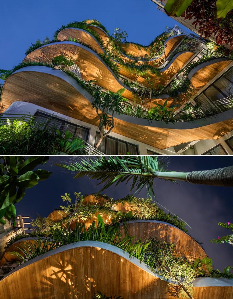 Wavy Balconies With Overhanging Plants Are A Design Feature On This ...