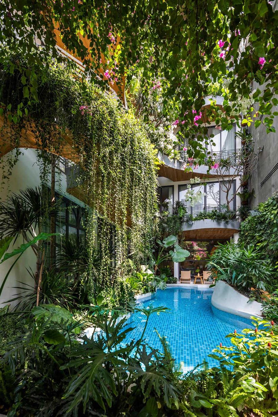 Wavy Balconies With Overhanging Plants Are A Design Feature On This ...