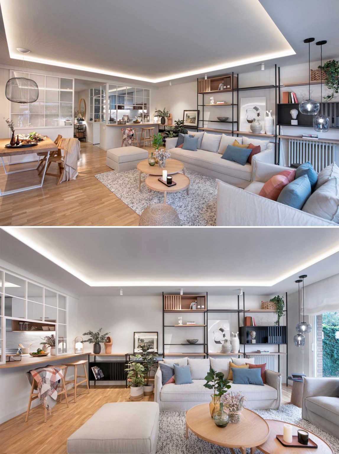 A Glass Enclosed Kitchen Is A Noticeable Design Feature Of This Home ...