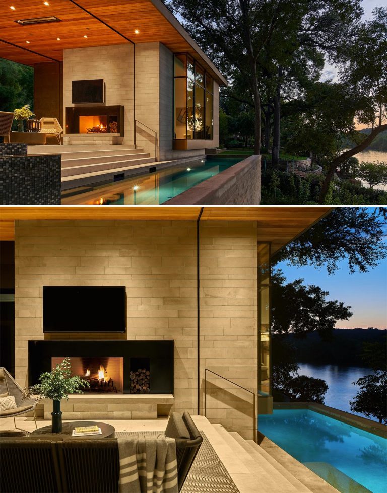 This Lakeside Cabin Was Designed With Large Windows To Maximize Views ...