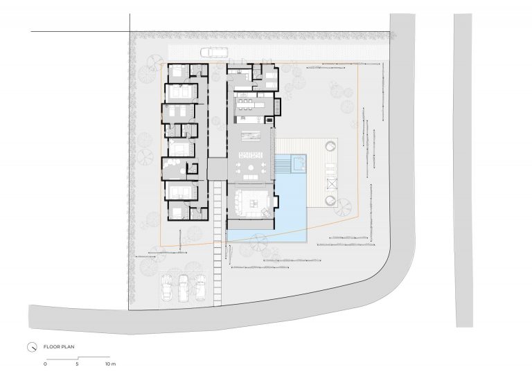Two Living Areas Inside This Home Are Separated By A Double-Sided Room ...
