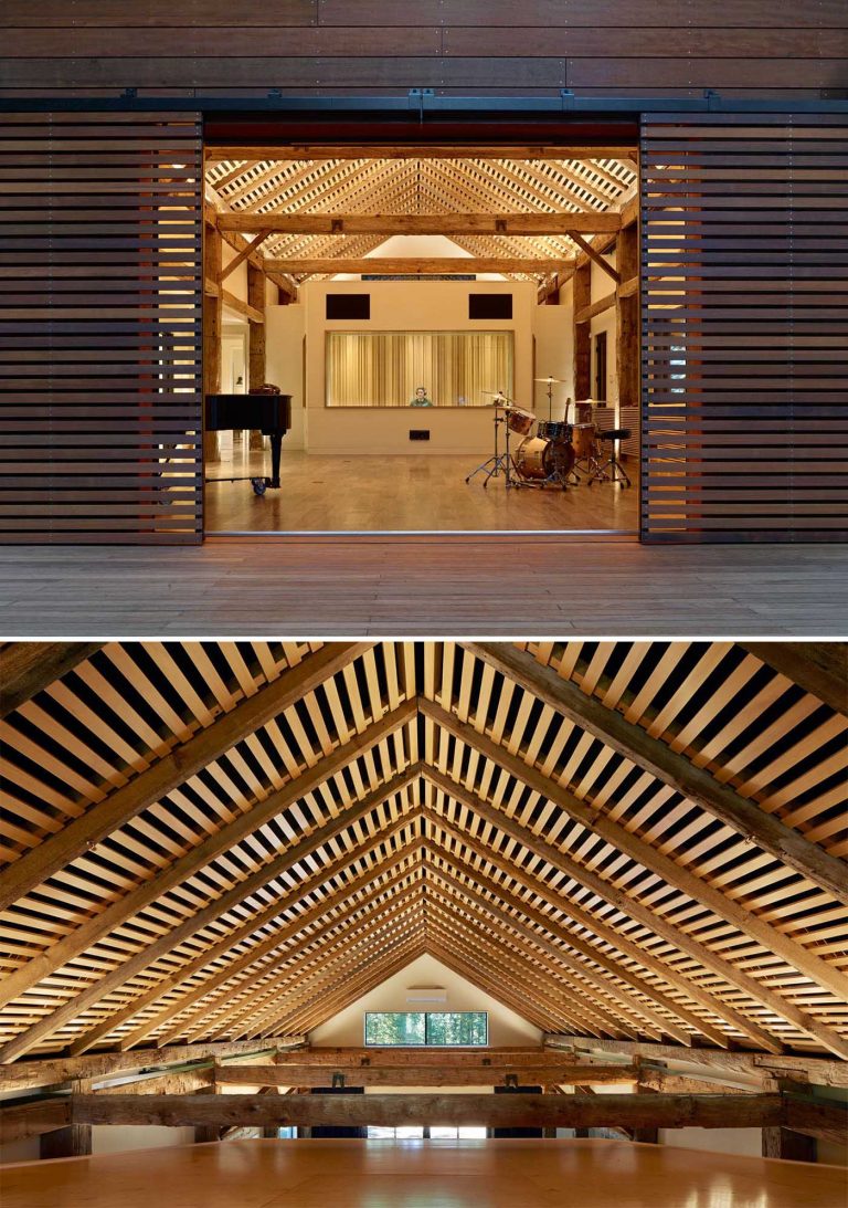 This Recording Studio Surrounded By Trees Is Appropriately Filled With Wood