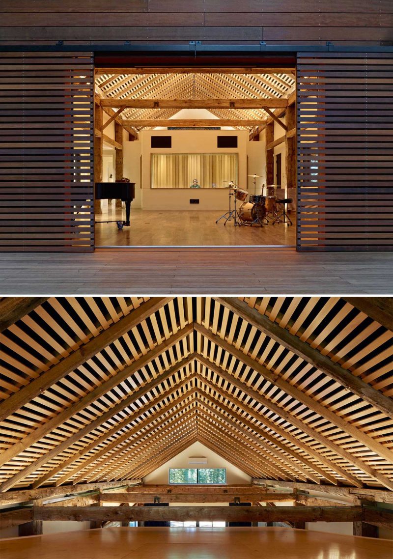 This Recording Studio Surrounded By Trees Is Appropriately Filled With Wood