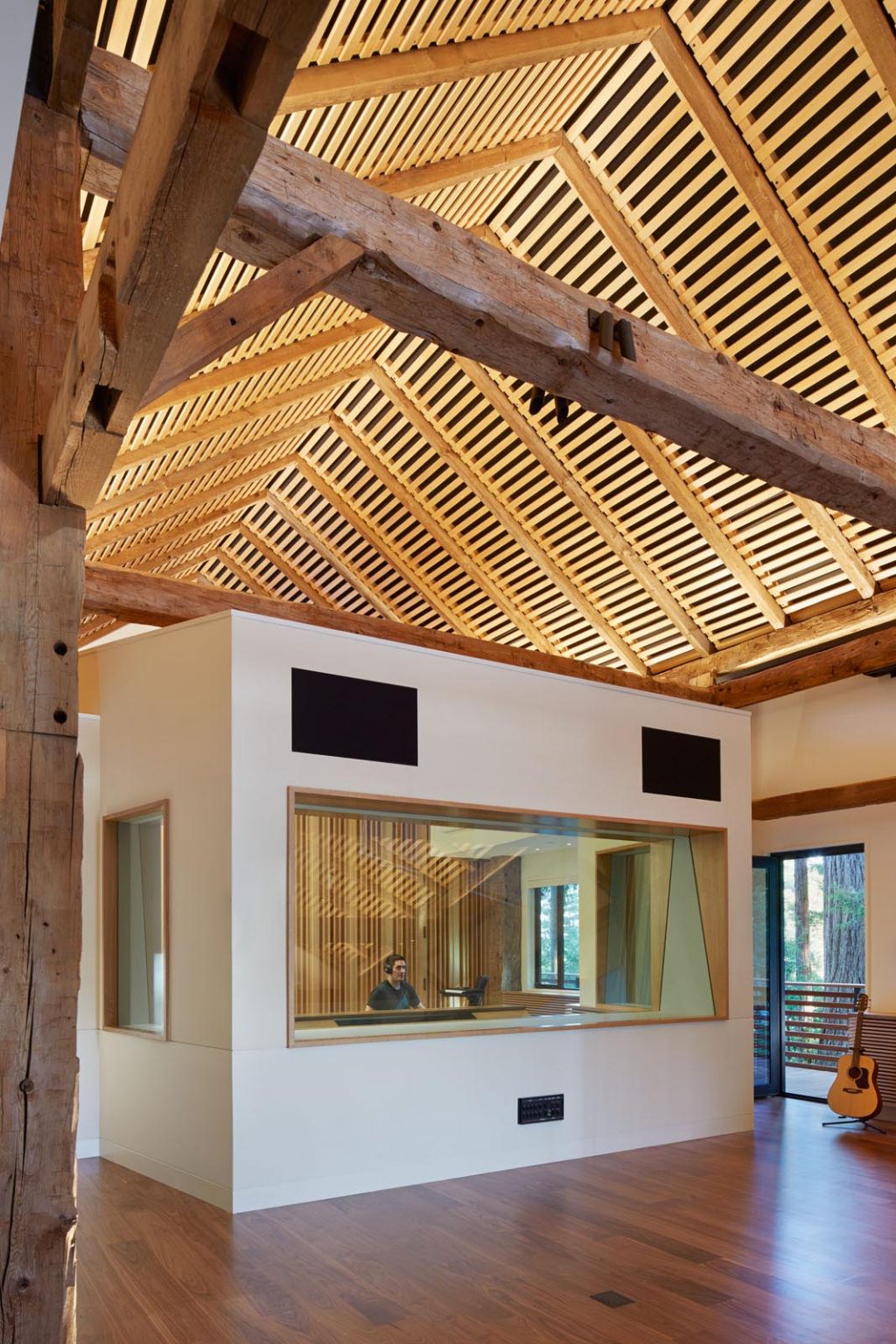 This Recording Studio Surrounded By Trees Is Appropriately Filled With Wood